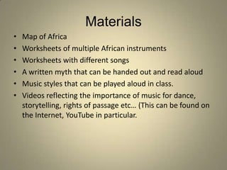 Africa/Music/Culture Reflections | PPTX