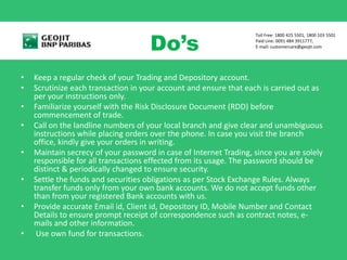 Do's and Don'ts of Trading | PPT