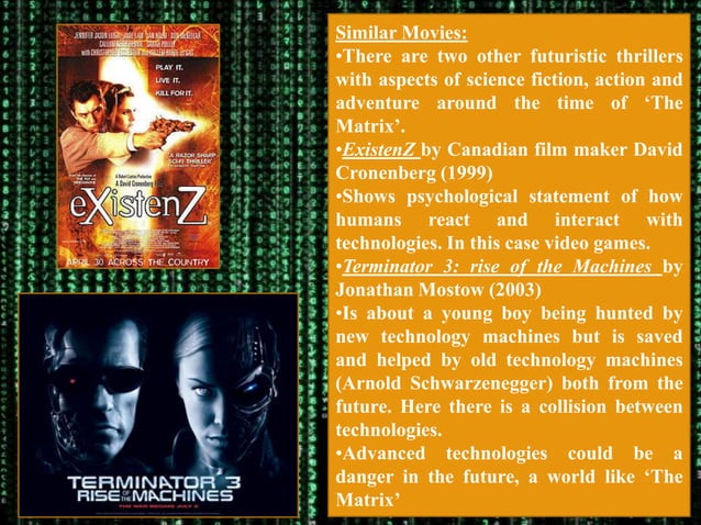 The Matrix (1999) | PPTX | Movies | Entertainment