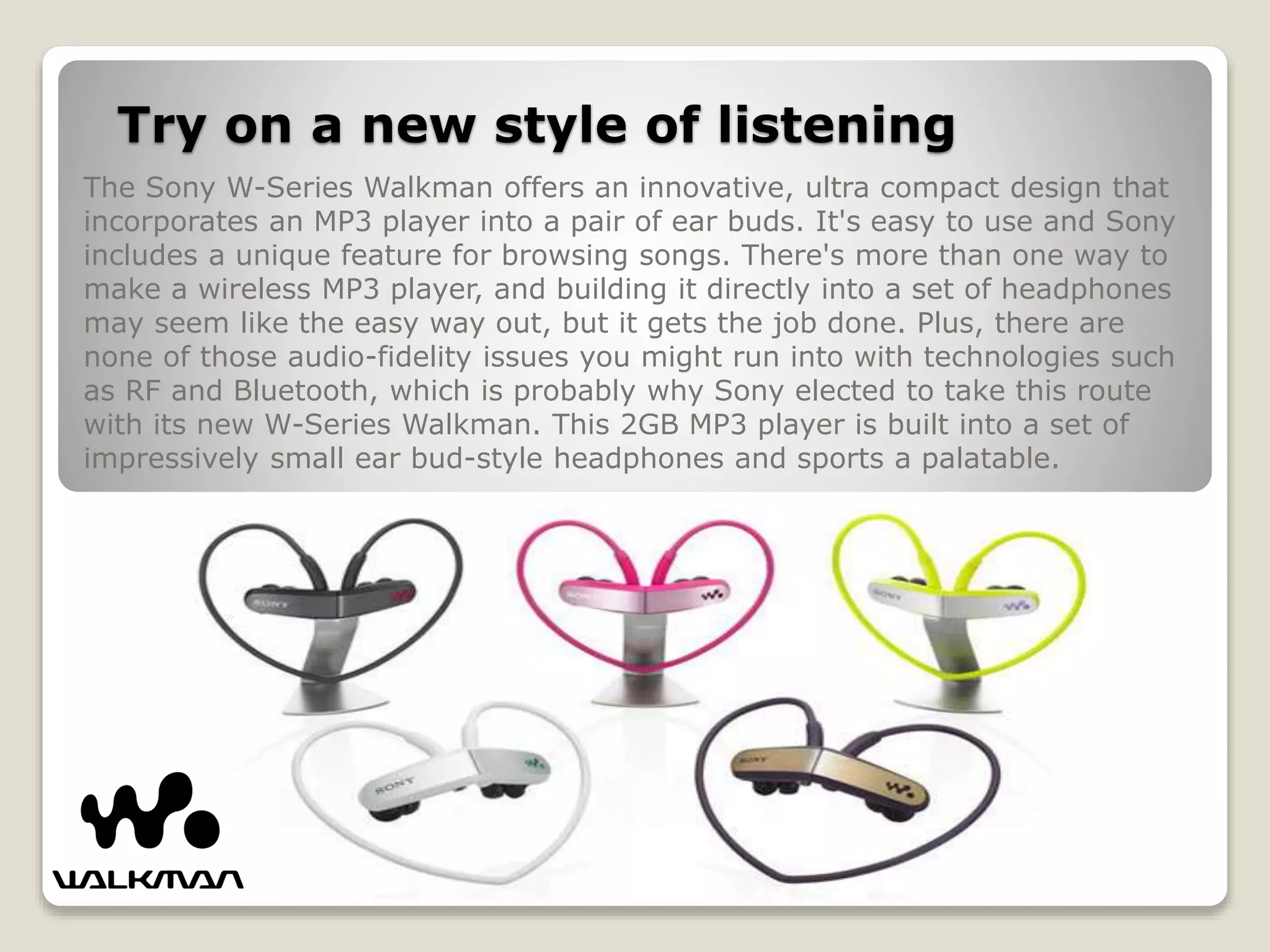 Sony Walkman W series By Sujit Meher | PPT