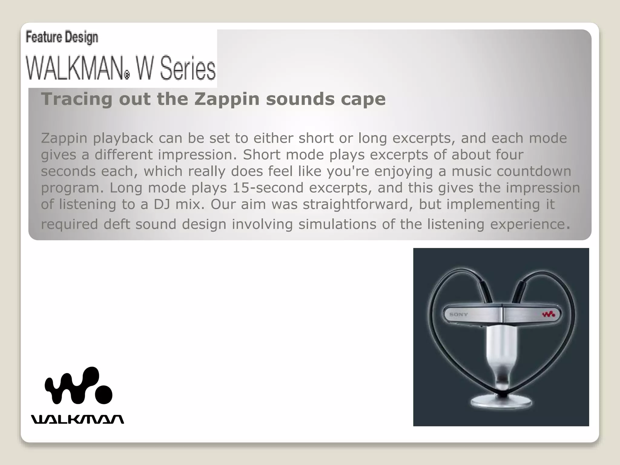 Sony Walkman W series By Sujit Meher | PPT