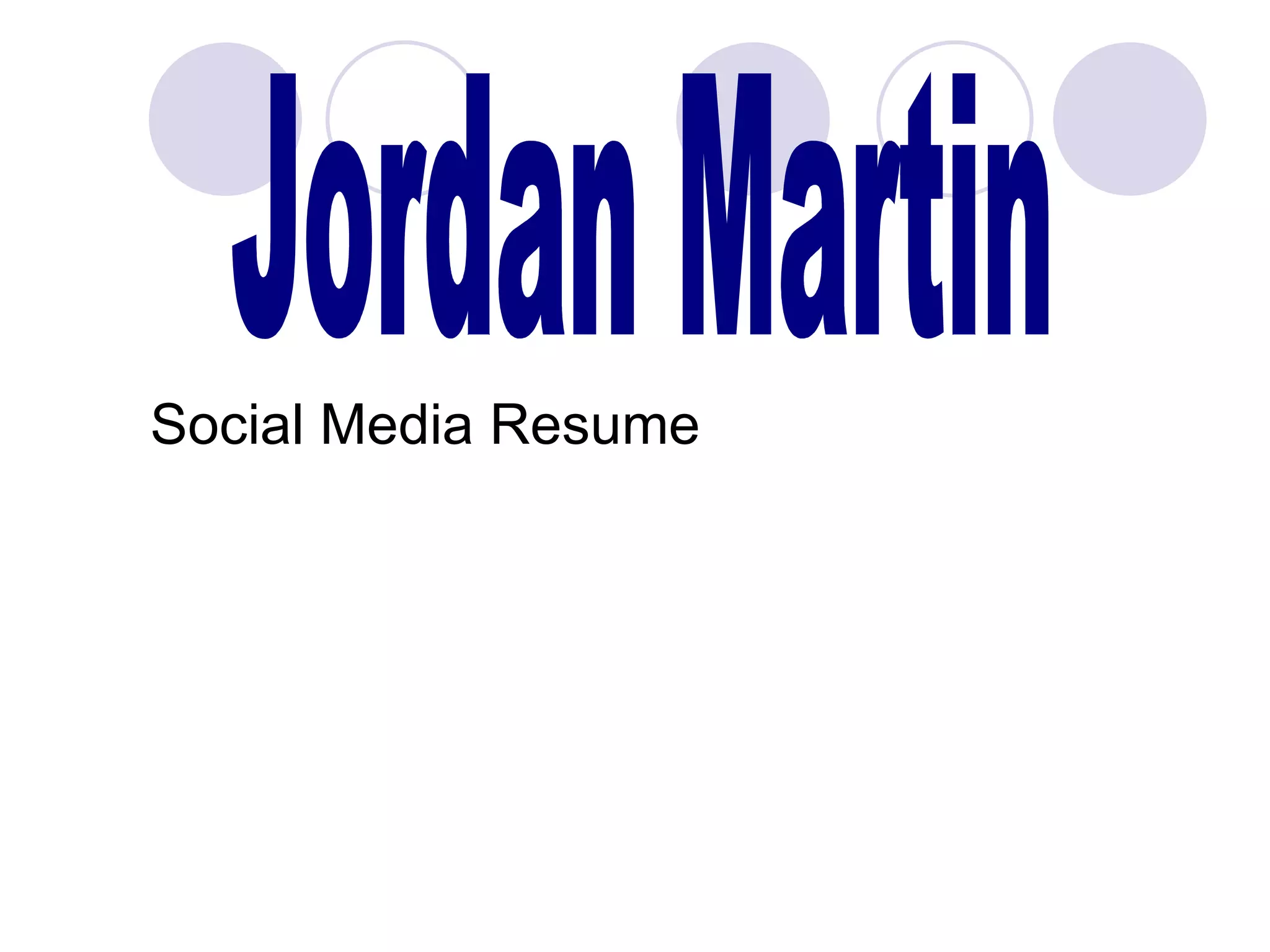 Social Media Resume | PPT