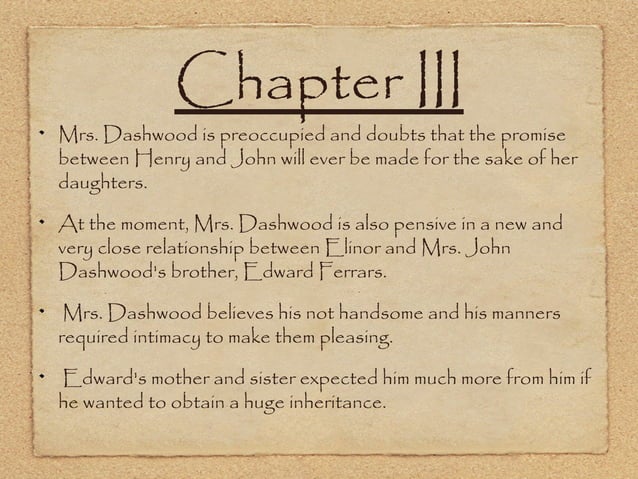 Chapters I-V Sense and Sensibility | PPT