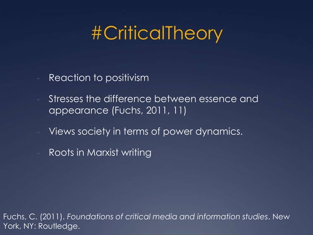 Critical Theory and Social Media | PPTX