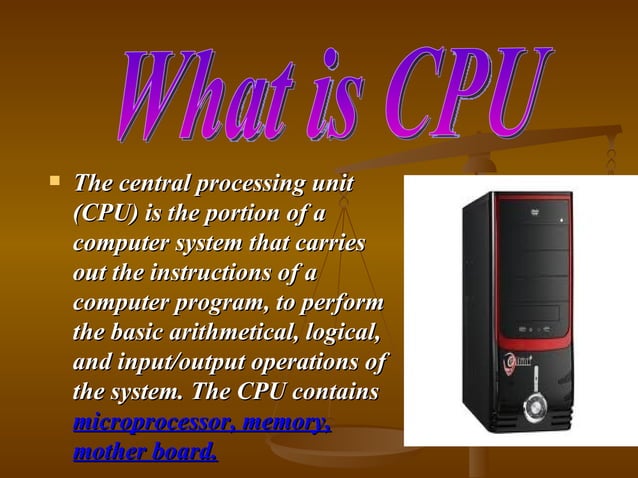 Presentation on C.P.U | PPT