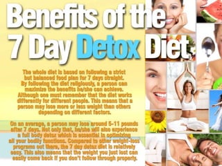 My 7 Day Detox | PPTX | Wellness | Healthy Living
