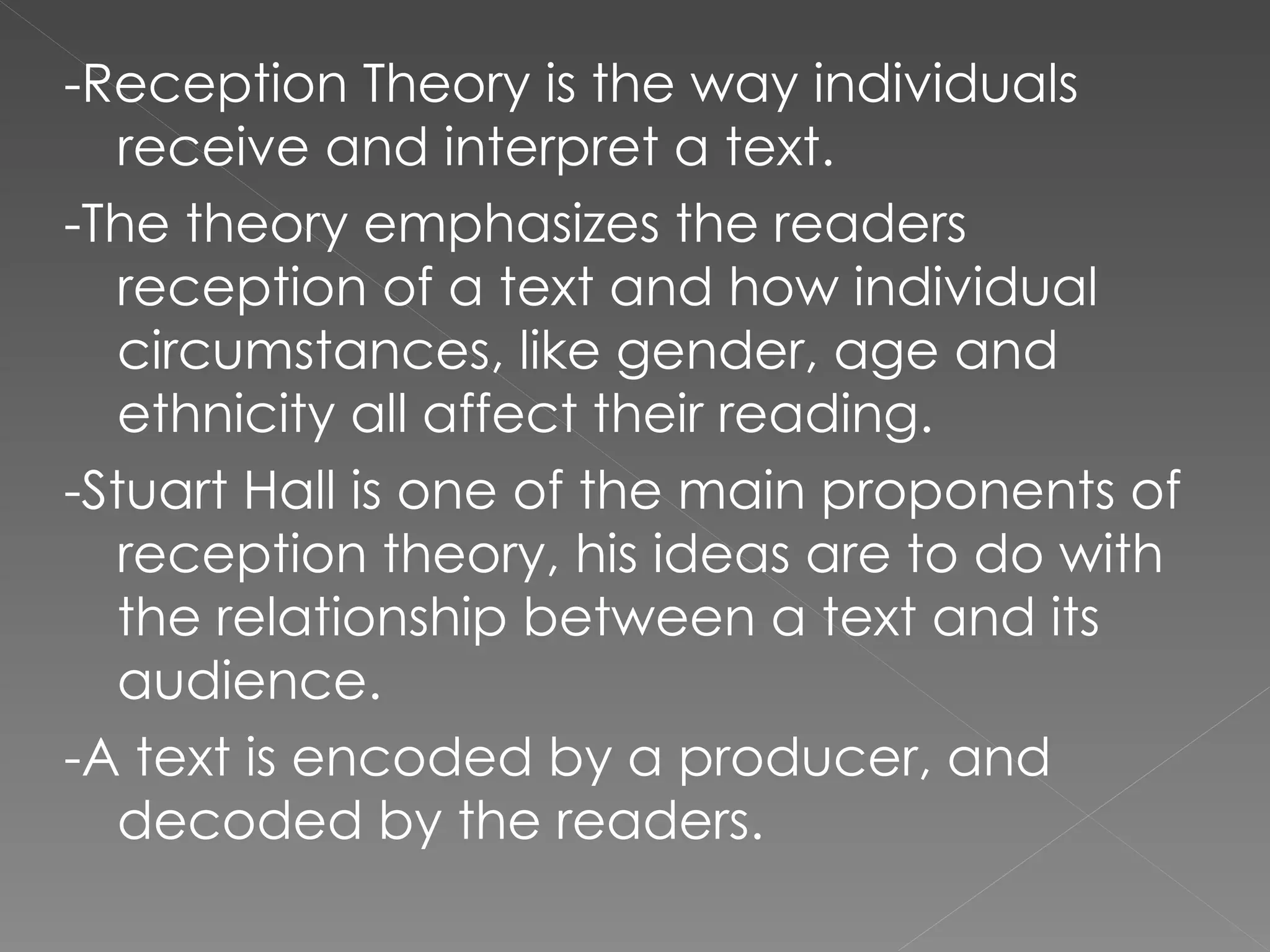 Reception Theory.... | PPT