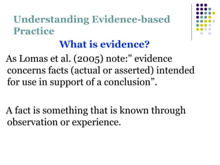 CLOSING THE GAP FROM EVIDENCE TO ACTION | PPT