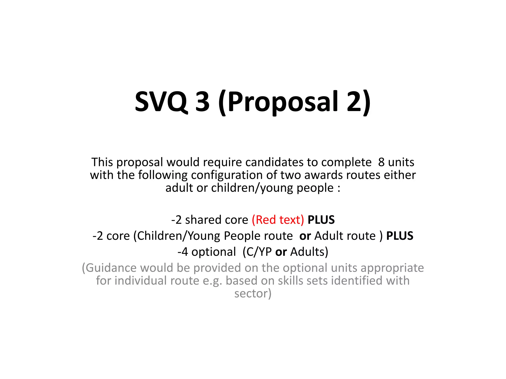 Proposed qualification structures for SVQ HSC and CCLD | PPT