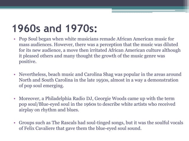 The History of Soul Pop Music | PPTX