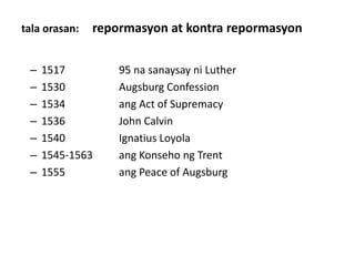 repormasyon at kontra repormasyon | PPT