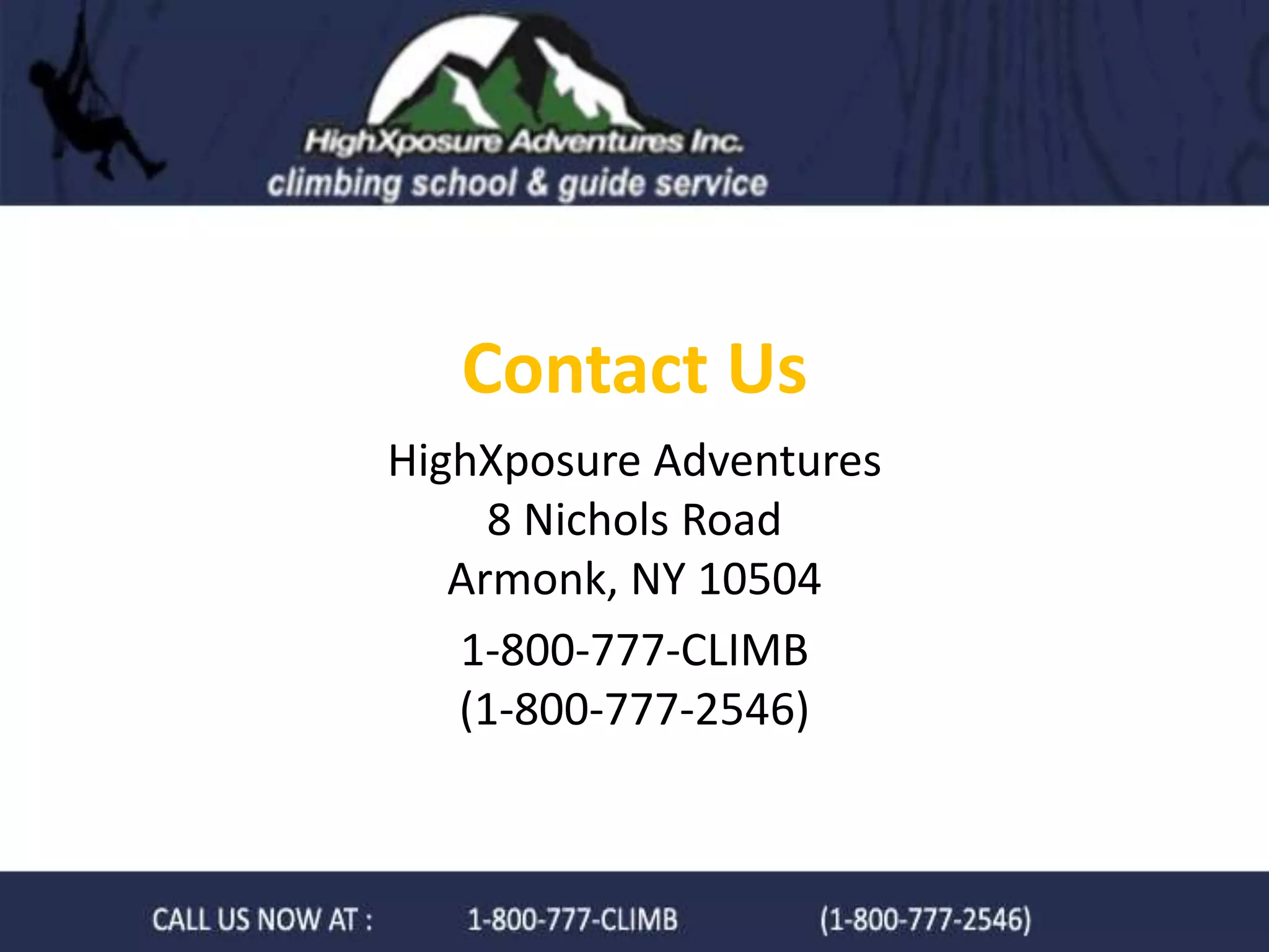 Gunks, Guided Climbing |Gear List : High-Xposure | PPT