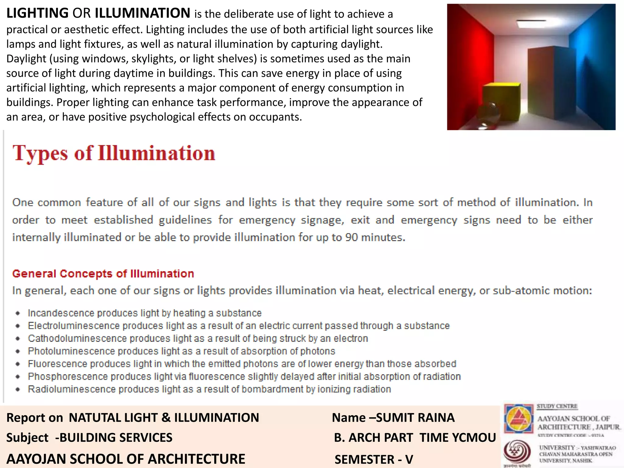 natural light and illumination | PPTX