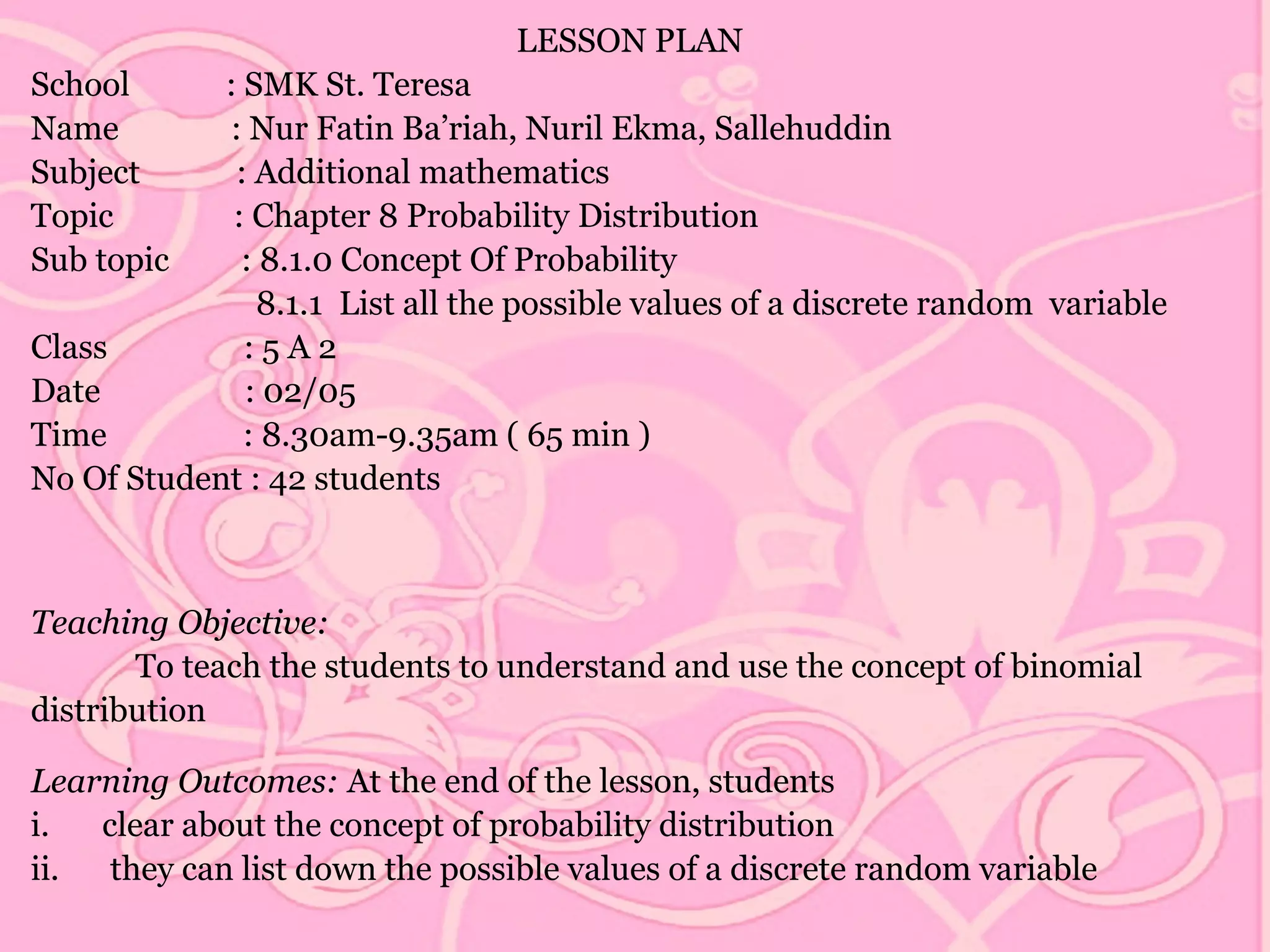 contoh lesson plan | PPT