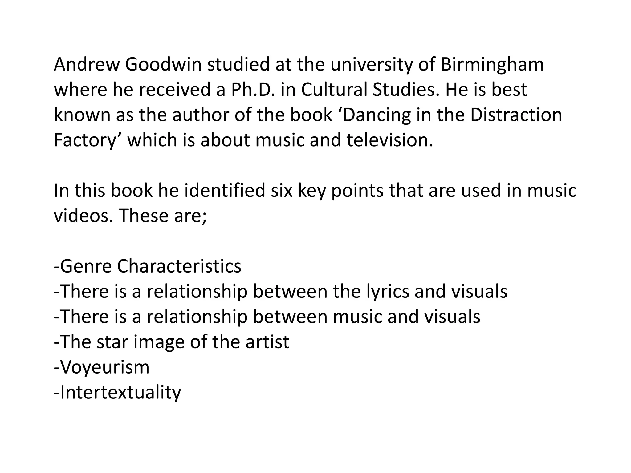 Who is Andrew Goodwin? | PPT