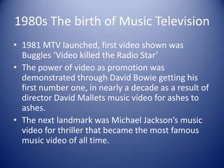 Brief History of Music video's | PPT