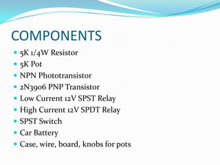 automatic headlight brightness switch | PPTX