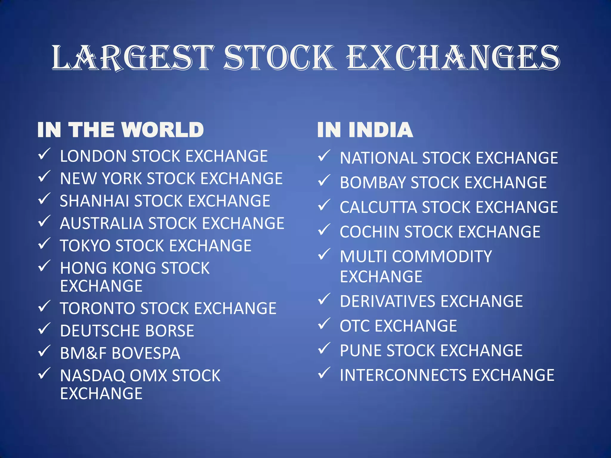 Stock exchange simple ppt | PPTX