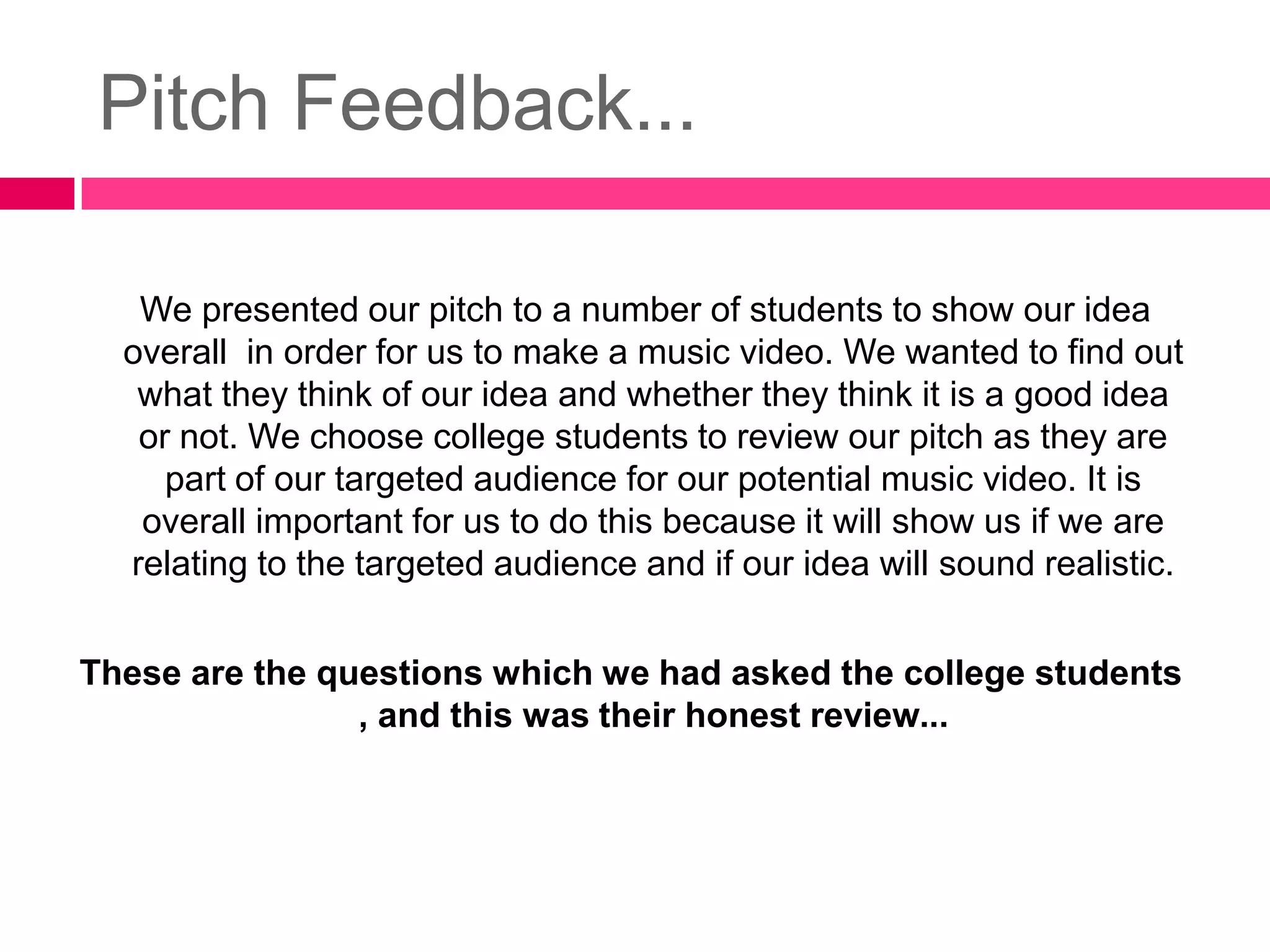 Pitch Feedback | PPT