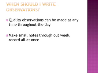 Observation Tutorial Presentation | PPT