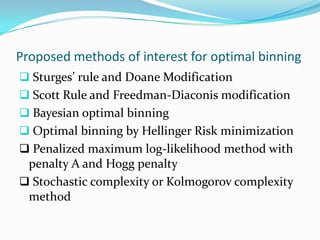Selection of bin width and bin number in histograms | PPTX