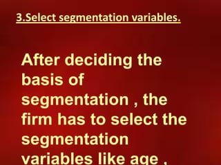 market segmentation process with market strategies | PPT