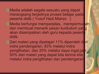 Multi Media Dalam Pembelajaran | PPT