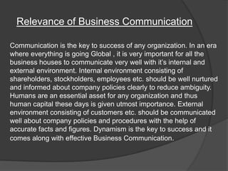 Relevance of Business Communication | PPTX