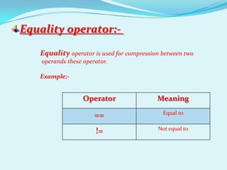 operators and control statements in c language | PPTX