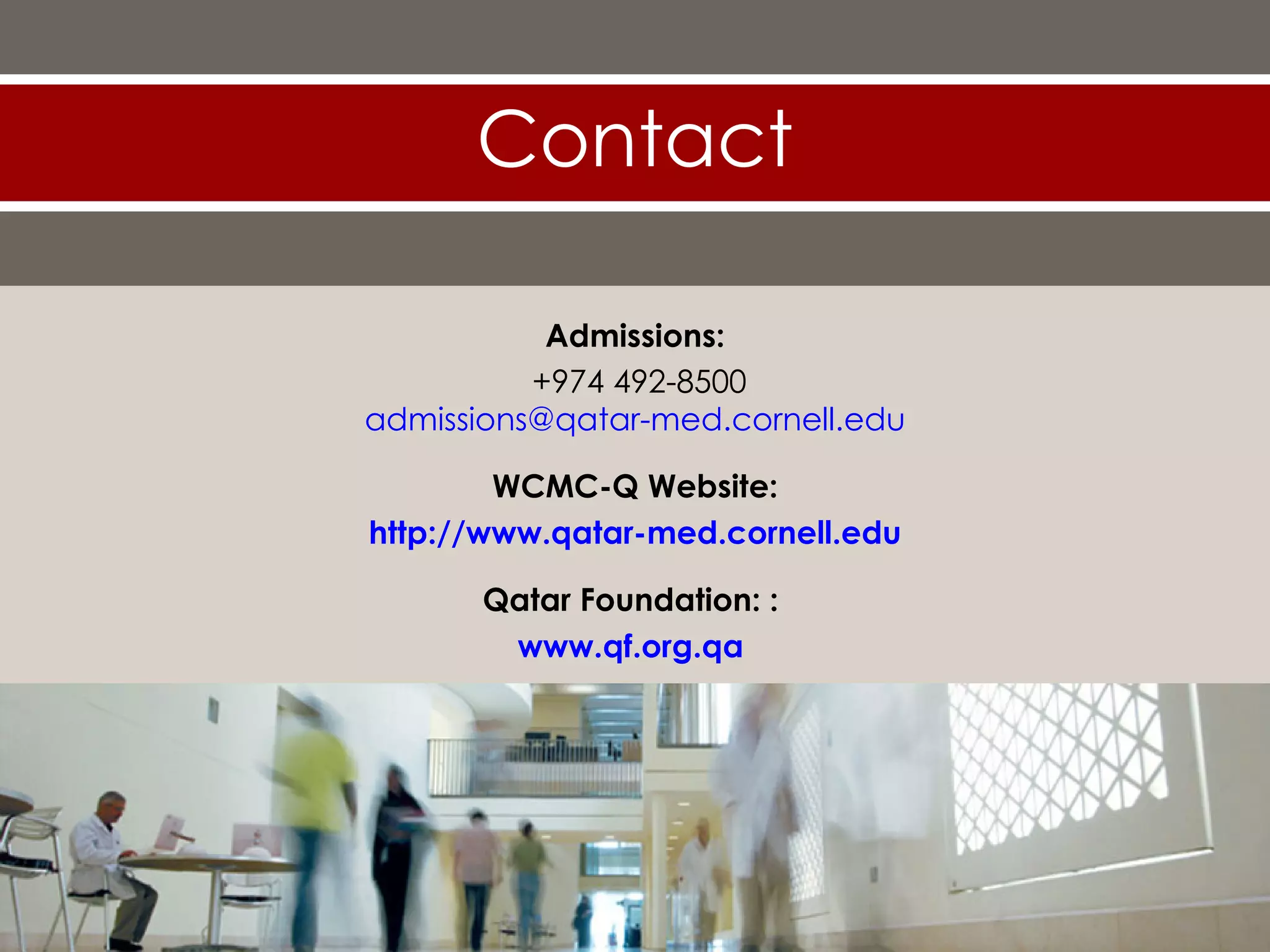Weill Cornell Medical College in Qatar | PPT | Free Download