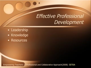 Professional Development in Education | PPT