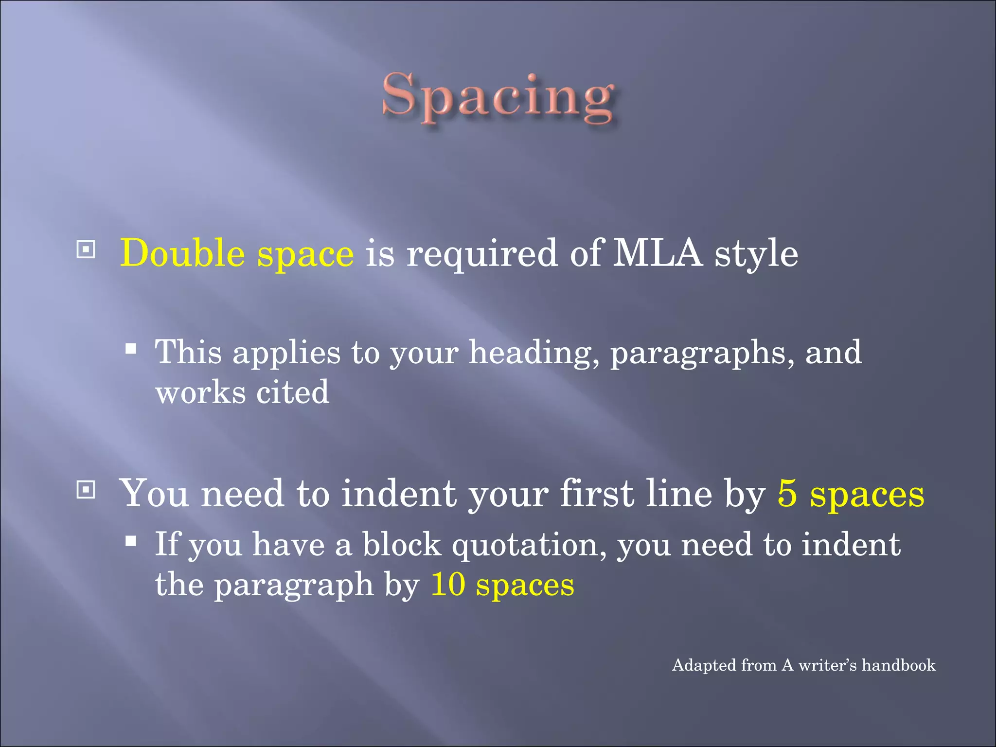 MLA Format | PPT