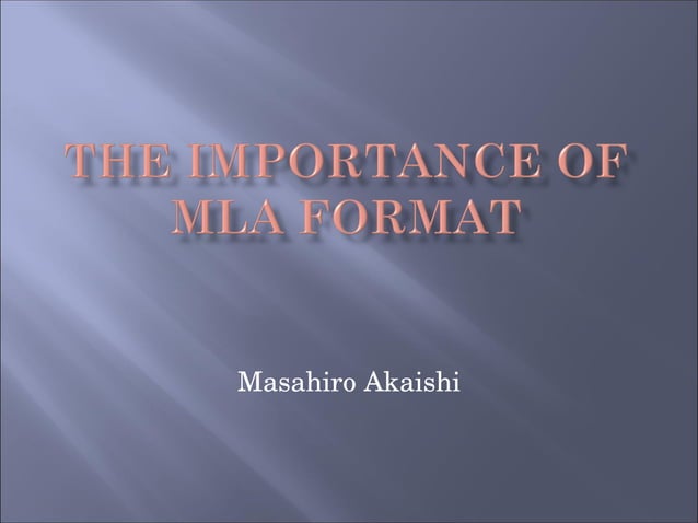 MLA Format | PPT