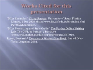 MLA Format | PPT