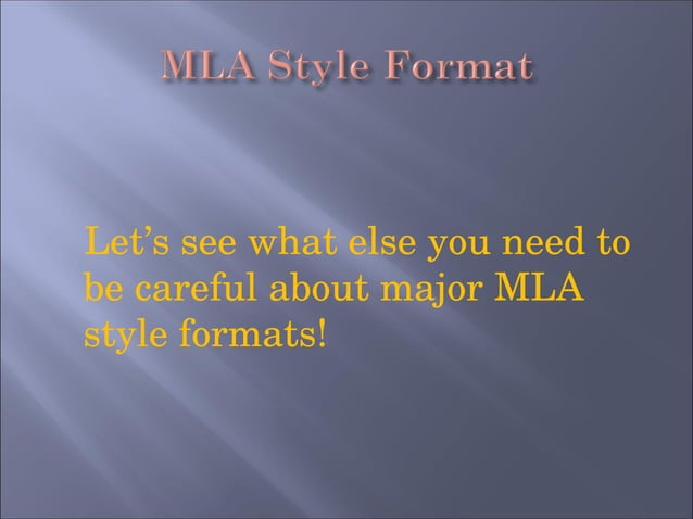 MLA Format | PPT