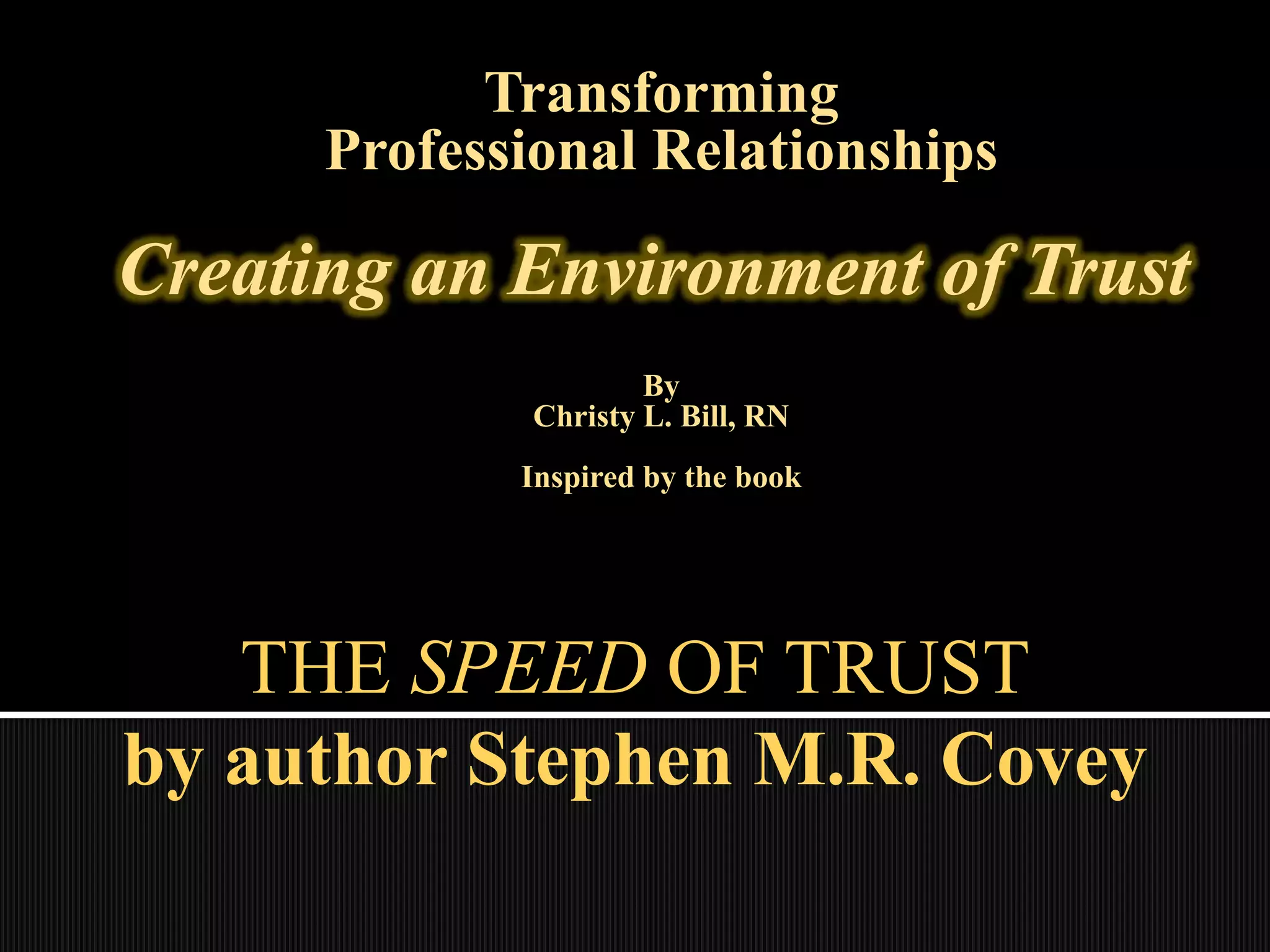 Transforming Professional Relationships | PPT