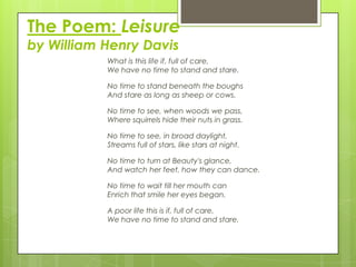 Leisure Poem By William Henry Davies