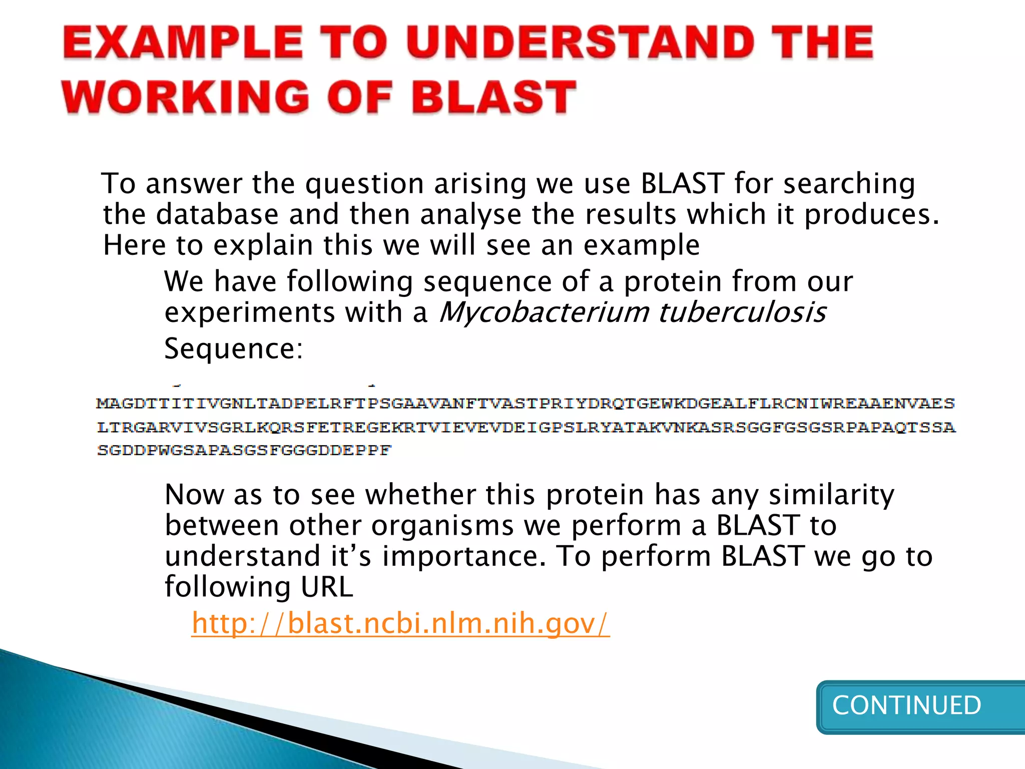 blast bioinformatics | PPTX