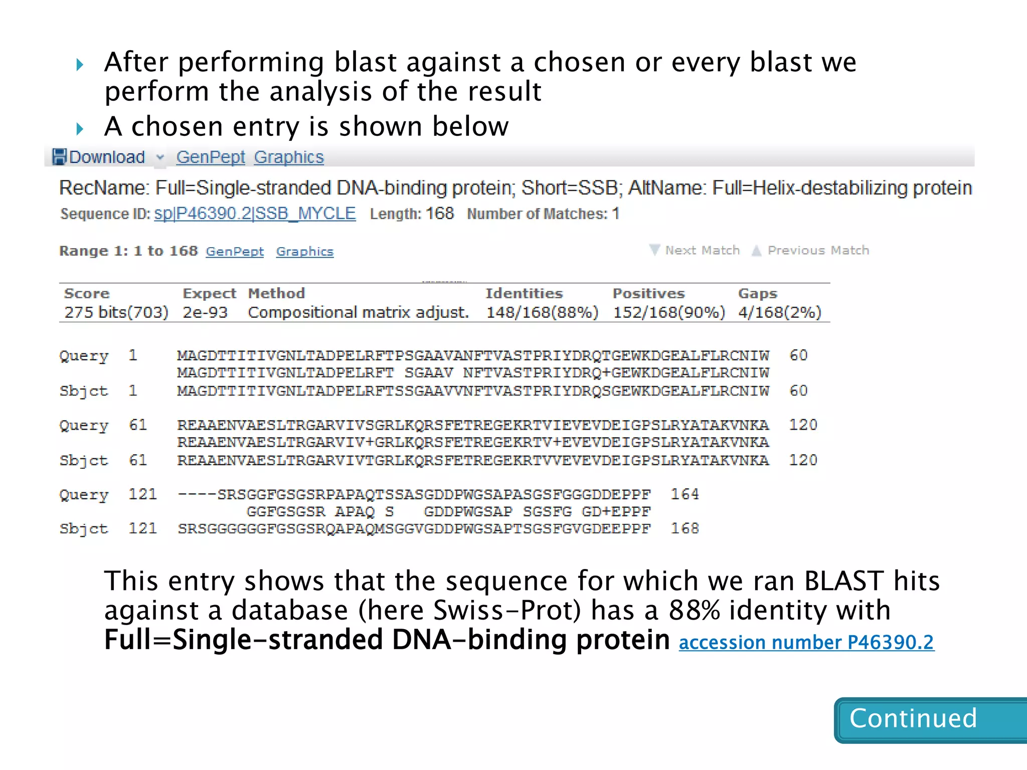 Blast Bioinformatics Pptx Databases Computer Software And