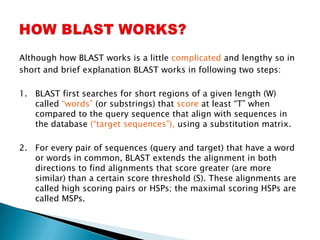blast bioinformatics | PPTX