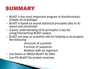 blast bioinformatics | PPTX