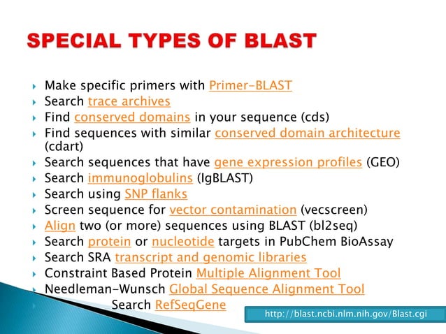 blast bioinformatics | PPTX | Databases | Computer Software and ...