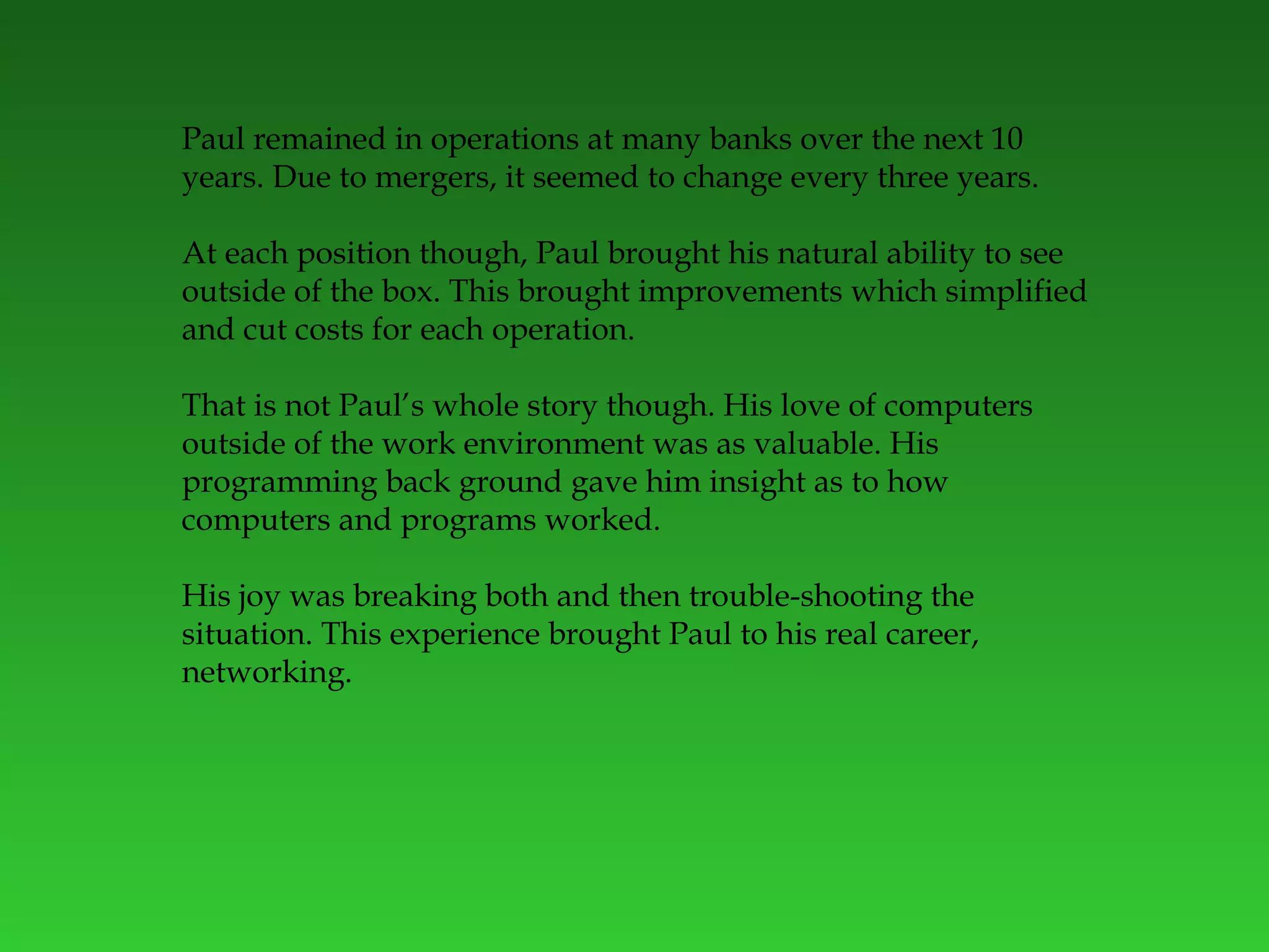 Paul Kasper - Network Admin | PPT