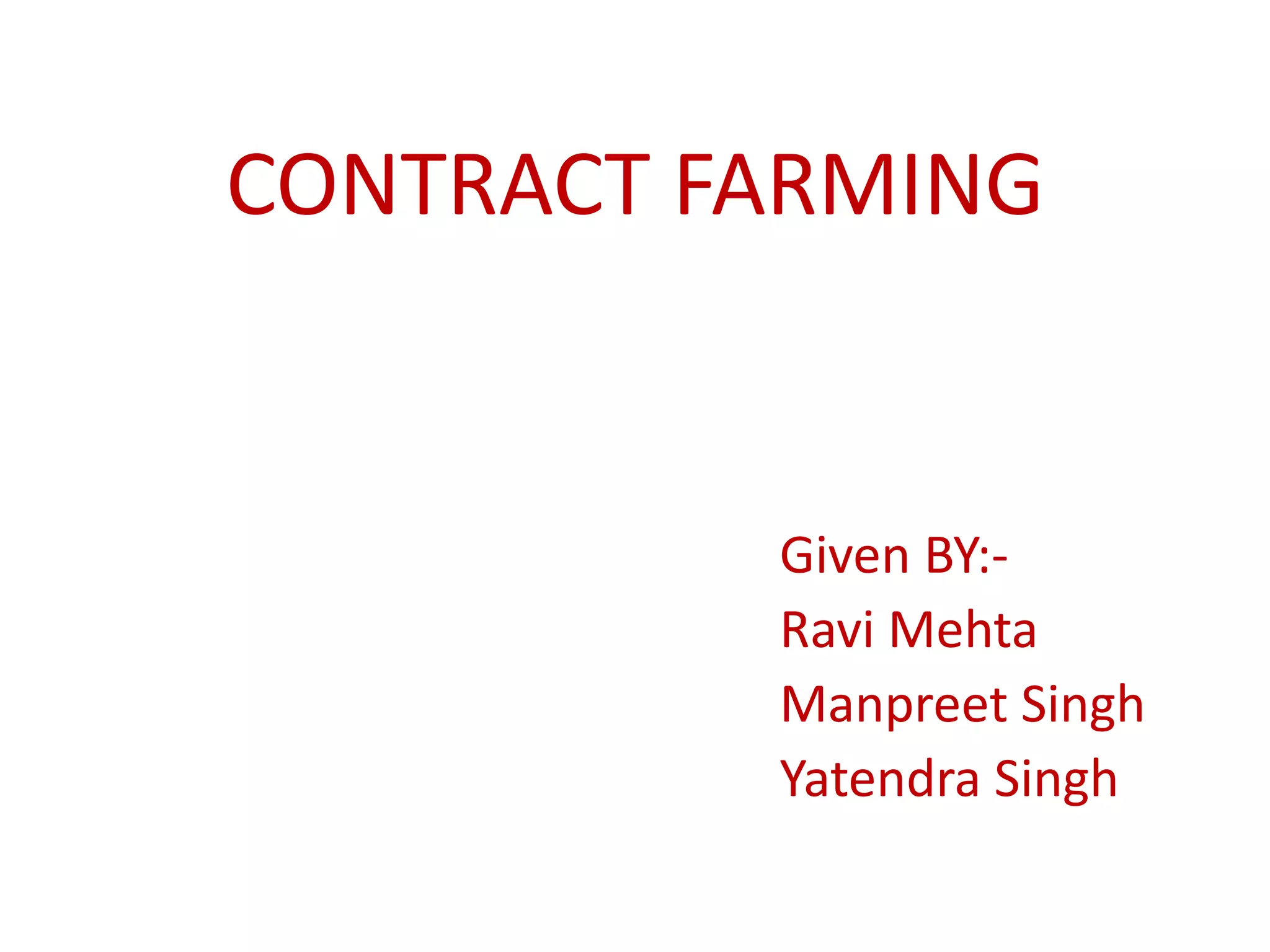 Contract Farming | PPT
