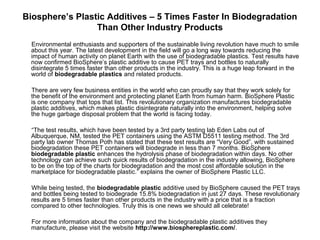 Biodegradable Plastic | PPT