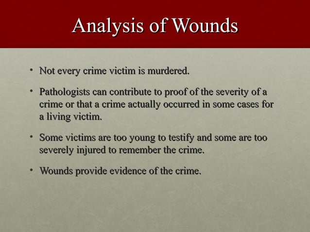 Wounds in forensic medicine | PPT | Death, Injury, or Military Conflict ...