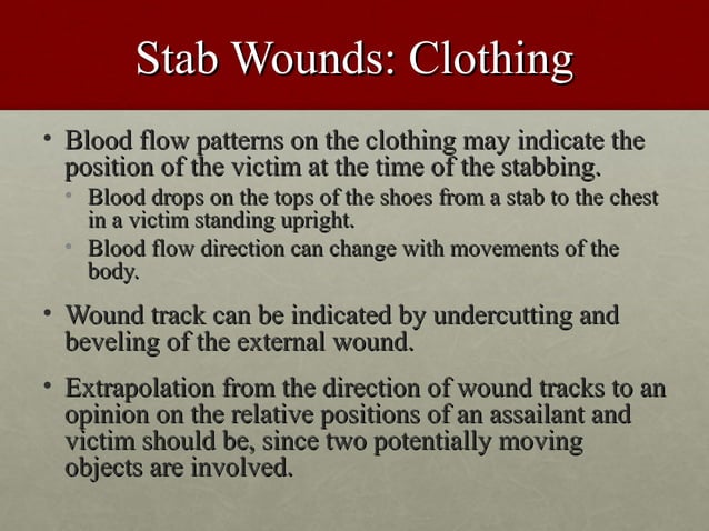 Wounds in forensic medicine | PPT | Death, Injury, or Military Conflict ...
