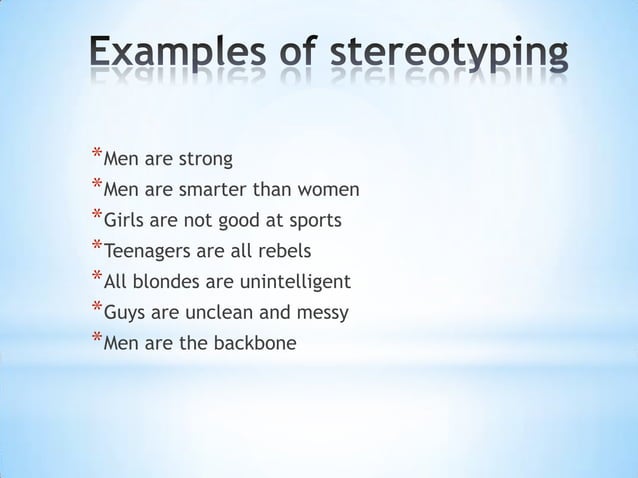 Stereotype representation | PPTX | Sports
