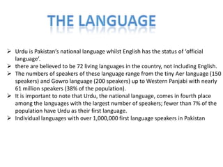 Language of Pakistan | PPTX