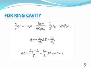 Spatial Hole Burning in Quantum Cascade Laser | PPTX